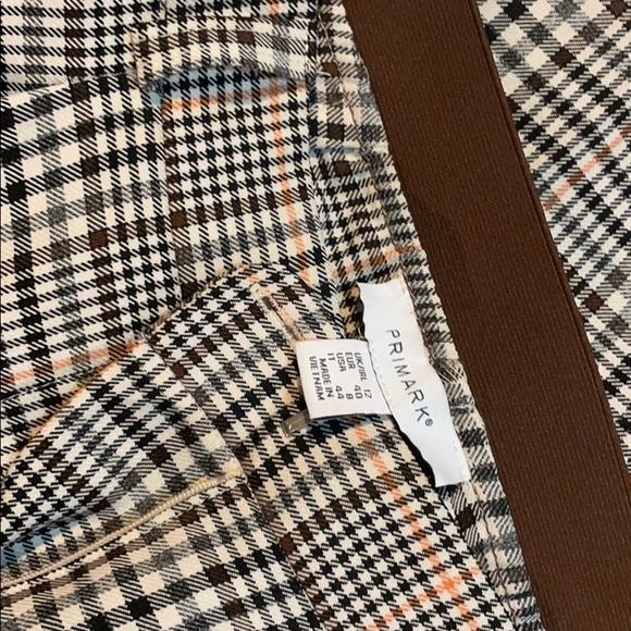 Primark | Pants & Jumpsuits | Primark Brown Checkered Trousers | Poshmark